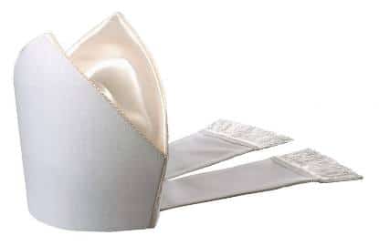 Plain White Bishop Mitre - Christian Expressions Bookstore & Gifts