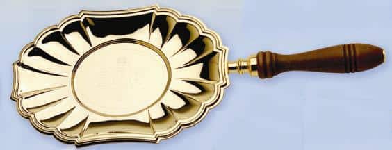 Communion Host Paten with Wood Handle with Engraved IHS - Christian ...