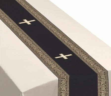 Black and Gold Funeral Pall with Crosses - Christian Expressions ...