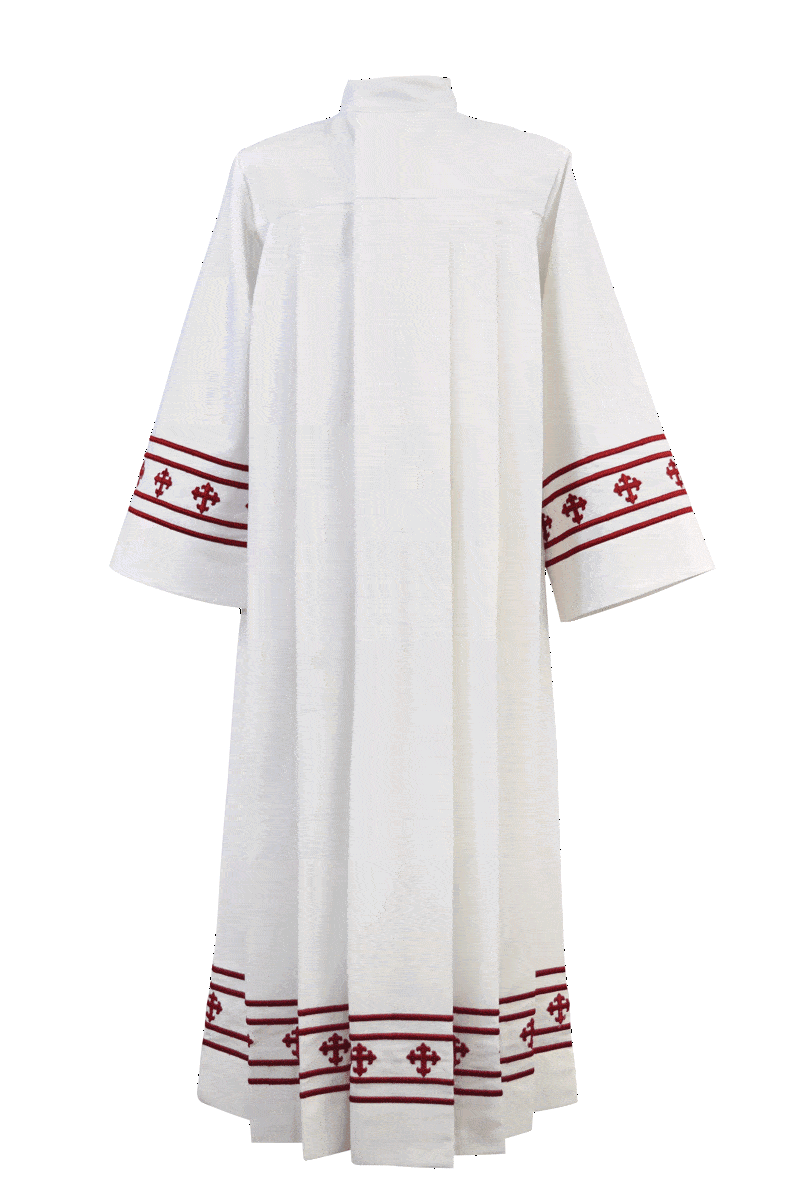 Clergy Alb with Red Embroidery for Men and Women - Christian ...