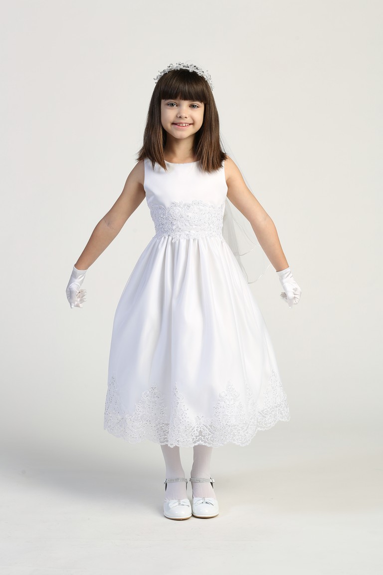 First Communion Dress with corded embroidery - Christian Expressions ...