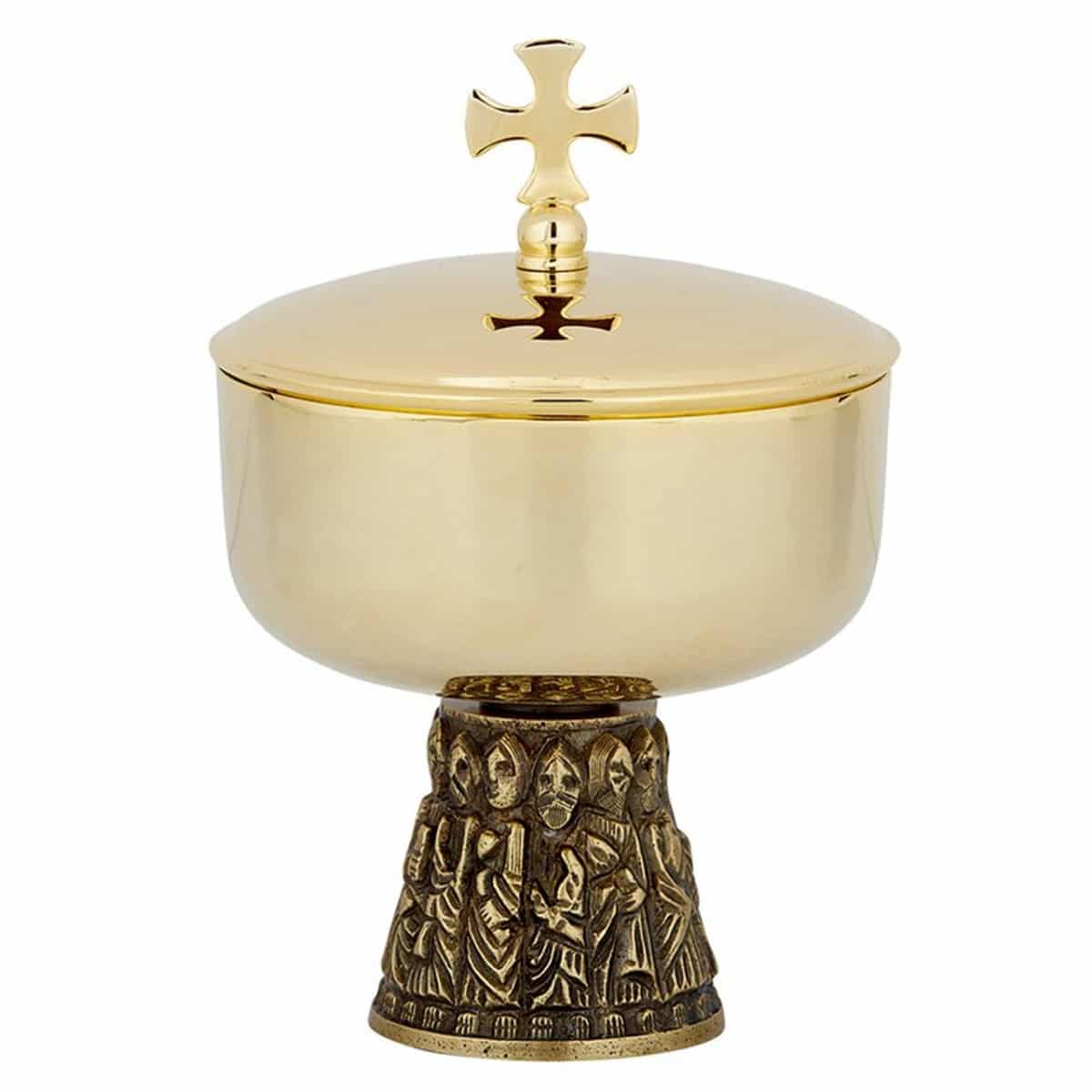 Last Supper Ciborium with Cross Cover Brass - Christian Expressions ...