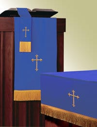 Reversible Parament Set Blue/White Crosses - Christian Expressions ...