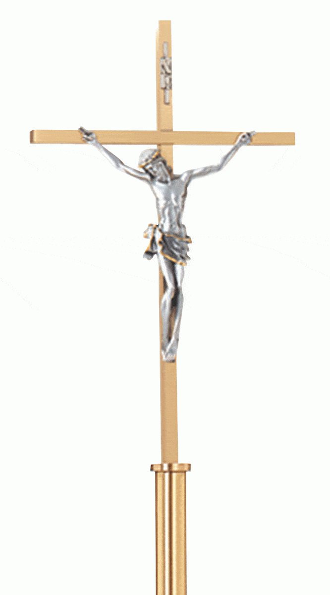 Two Tone Processional Crucifix for Church - Christian Expressions ...