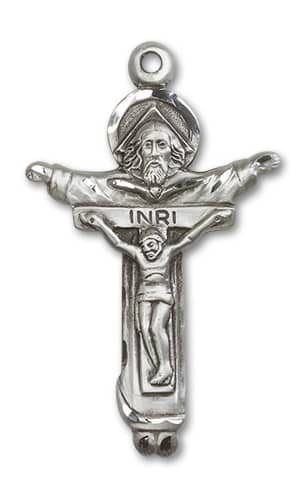 Sterling Silver Trinity Crucifix Medal - Christian Expressions Bookstore