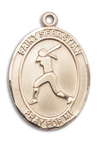 14kt Gold Filled Saint Sebastian Softball Medal - Christian Expressions ...